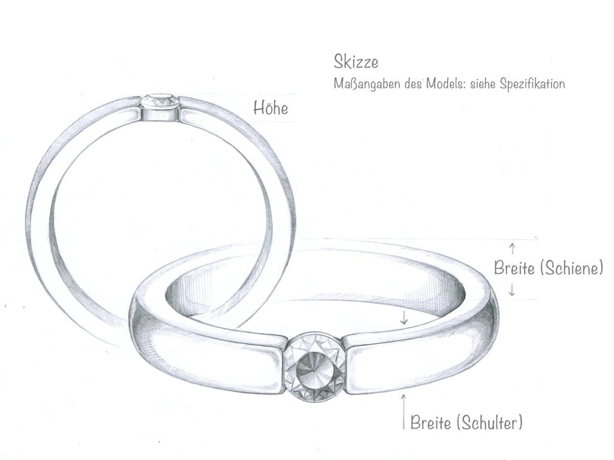 Spannring Italic mit Diamant zur Verlobung kaufen